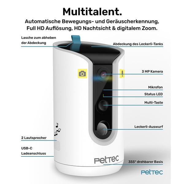 PetTec Haustierkamera mit Leckerliauswurf Cam Hello bei ZooRoyal