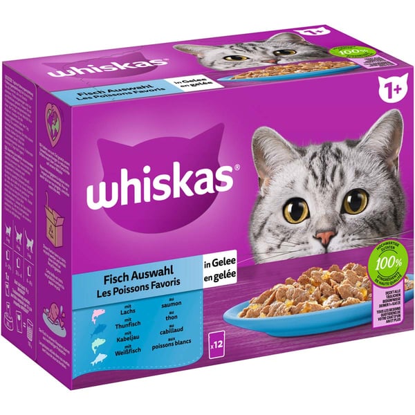 Whiskas Multipack 1+ Fisch Auswahl Gelee 12x85g bei ZooRoyal